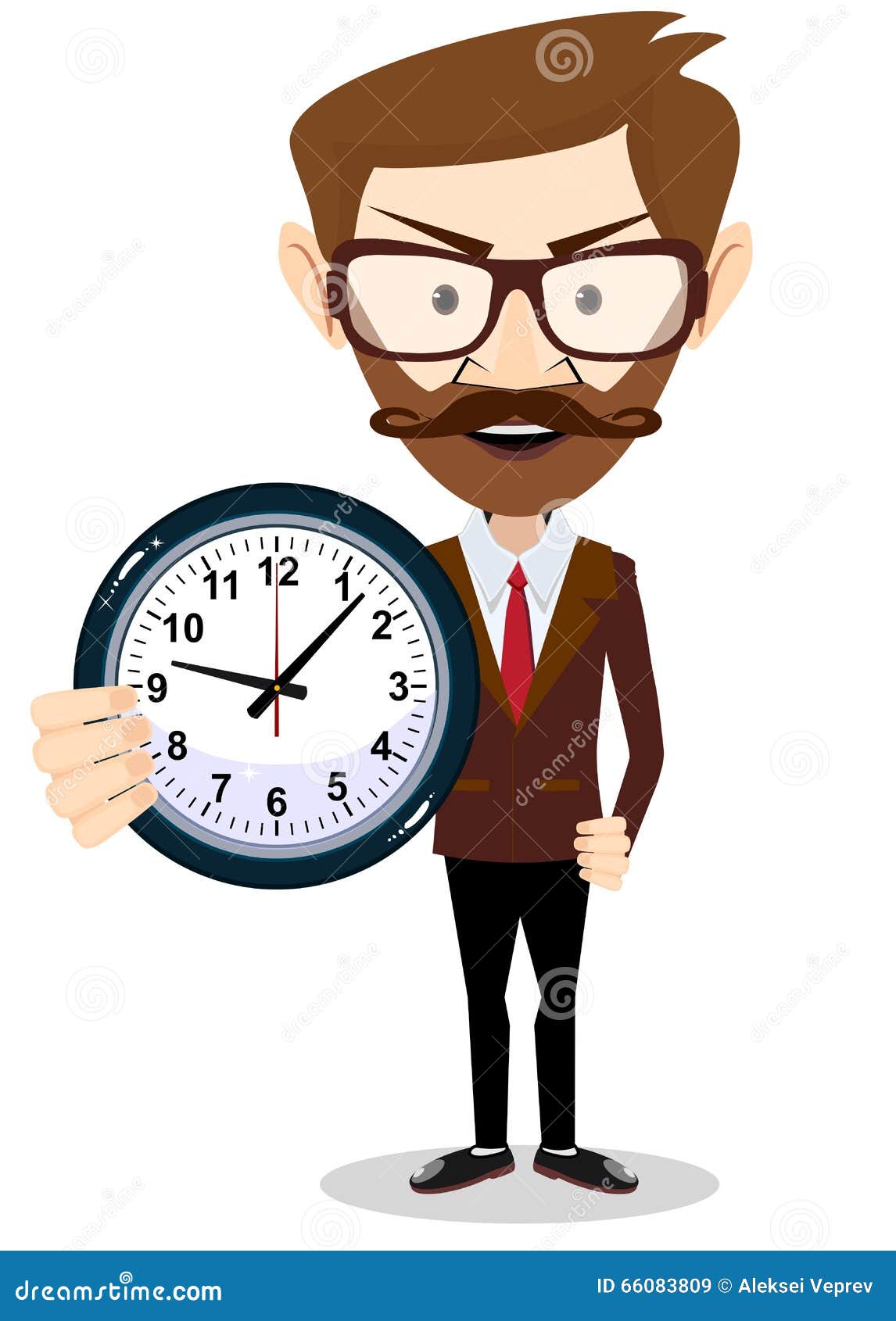 Businessman Holding a Clock, Vector Illustration Stock Vector ...