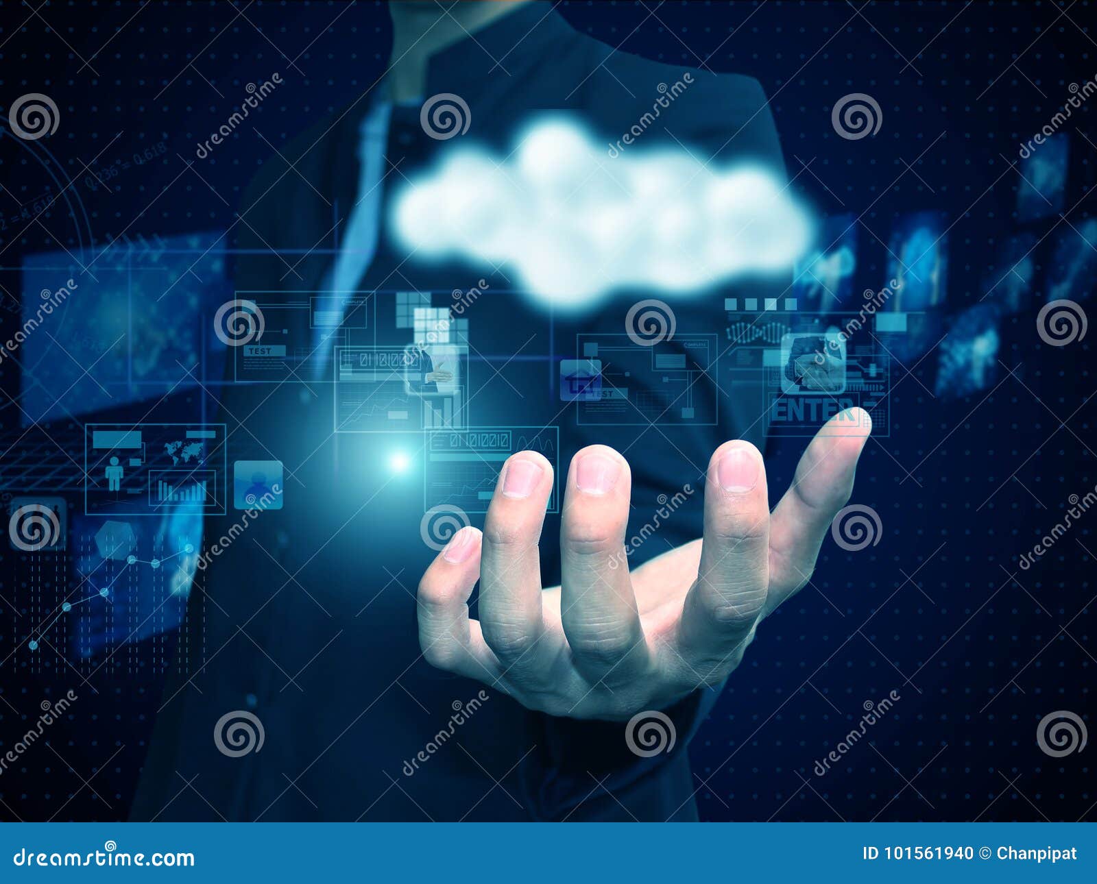 Businessman Holding Technology Stock Photo - Image of concept, future ...