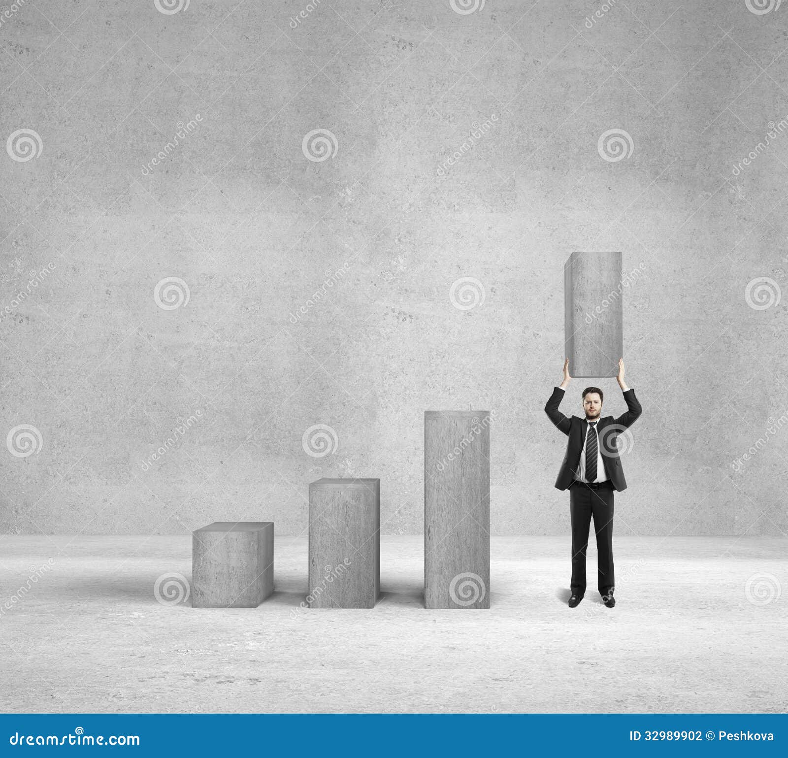 Businessman holding column stock photo. Image of caucasian - 32989902