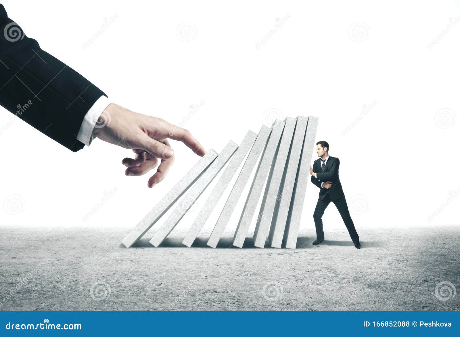 Businessman holding column stock photo. Image of design - 166852088