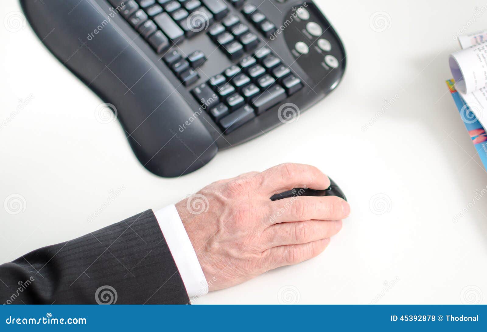 Businessman Holding a Computer Mouse Stock Photo - Image of busy, work ...