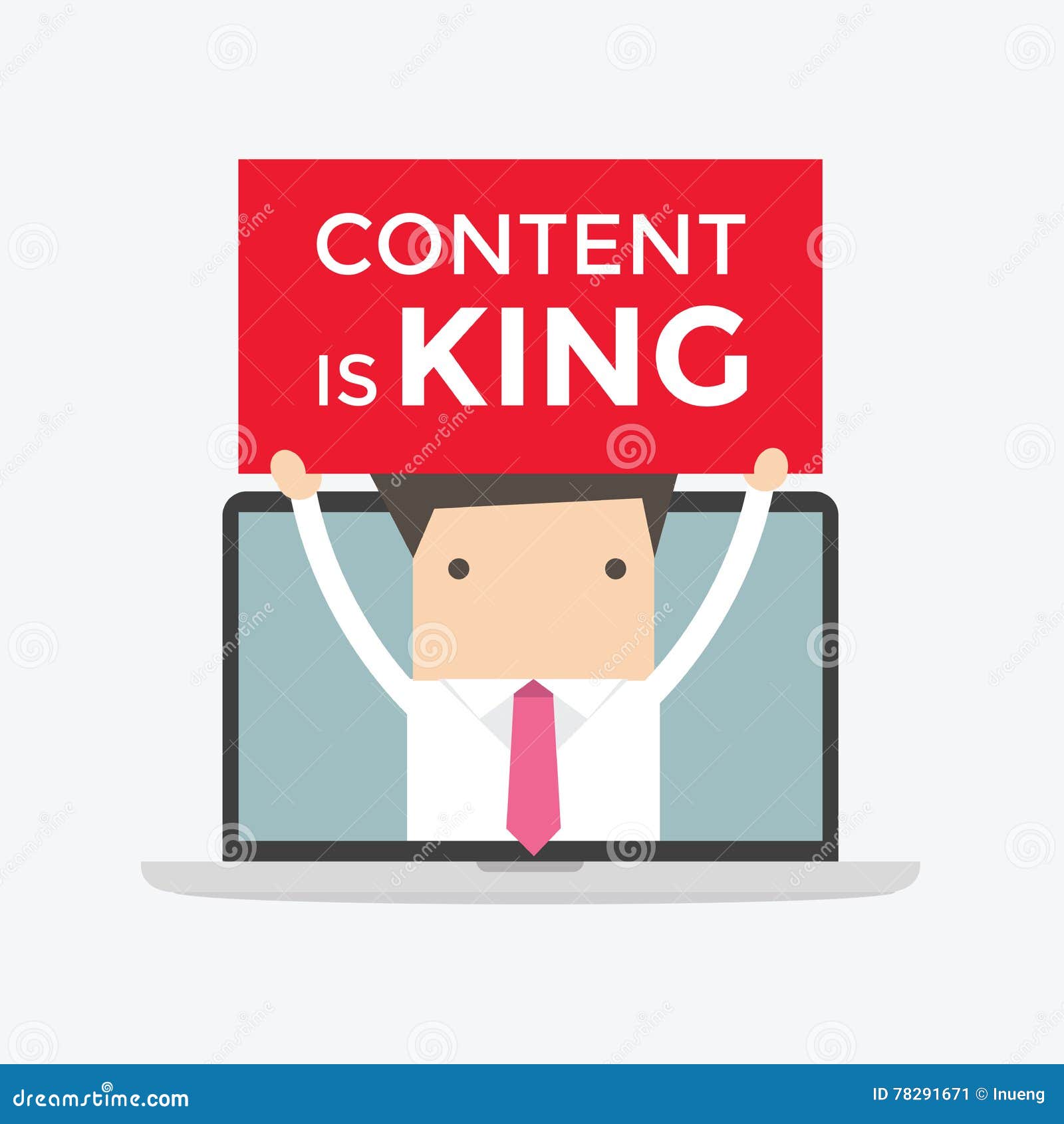 Businessman Holding Content is King Sign in Computer Notebook Stock ...