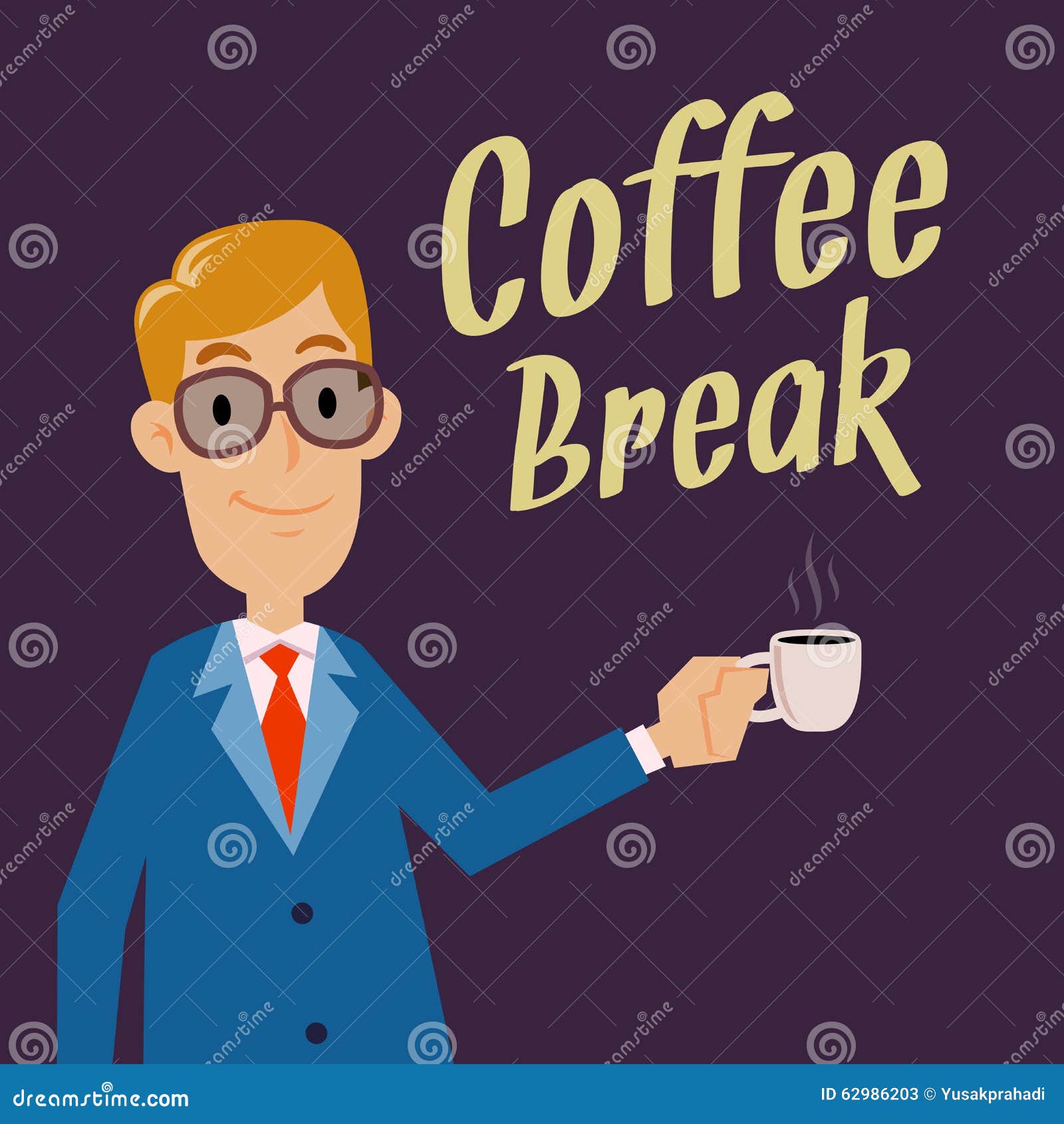 Businessman Holding Cup for Coffee Break Stock Vector - Illustration of ...