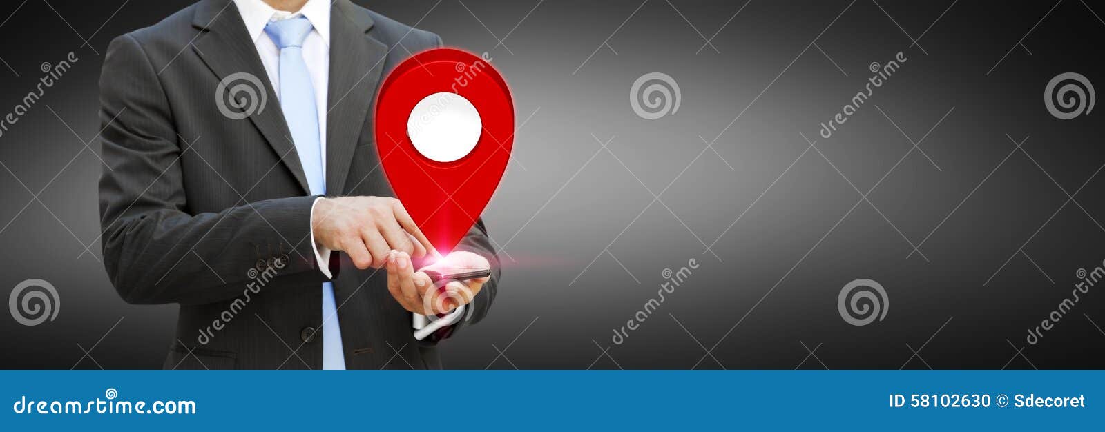 Businessman Holding Digital Map in His Hands Stock Illustration ...