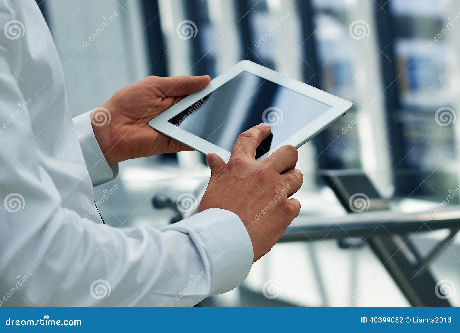 Businessman Holding Digital Tablet Stock Photo - Image of analyzing ...