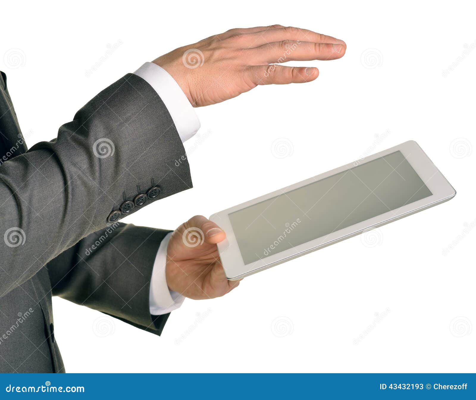 Businessman Holding Digital Tablet, Closeup Stock Image - Image of ...