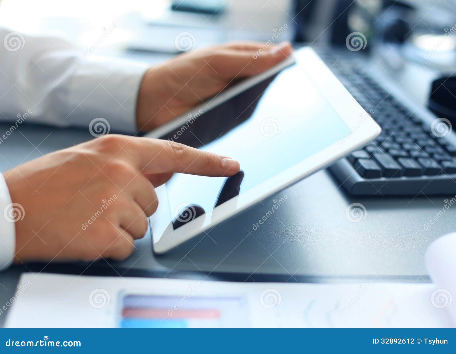 Businessman Holding Digital Tablet Stock Photo - Image of ereader ...