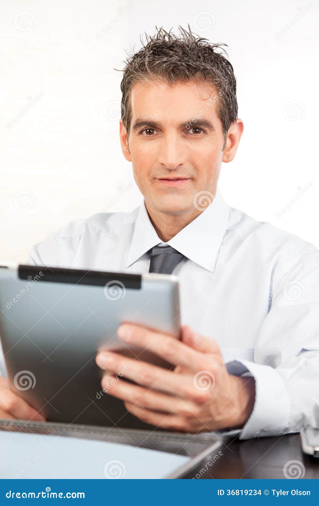 Businessman Holding Digital Tablet Stock Photo - Image of formal ...