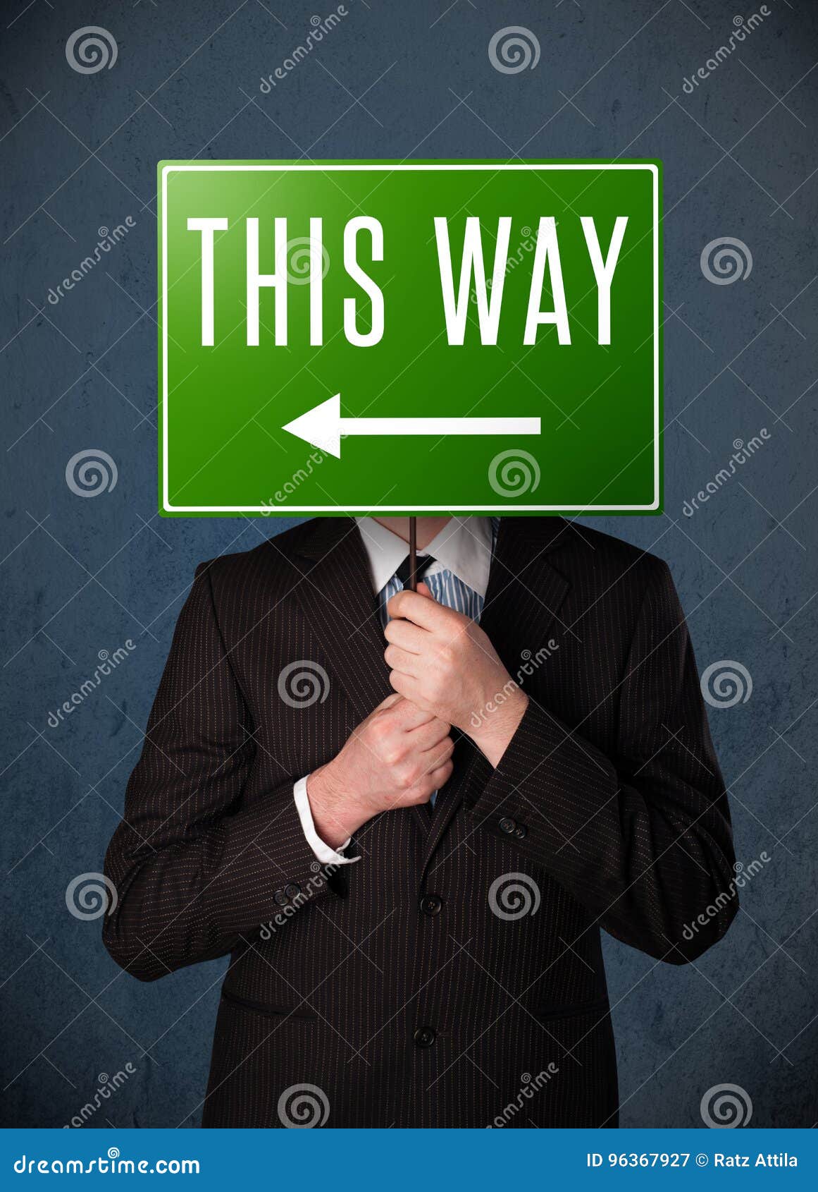 Businessman Holding a Direction Sign Stock Image - Image of decision ...