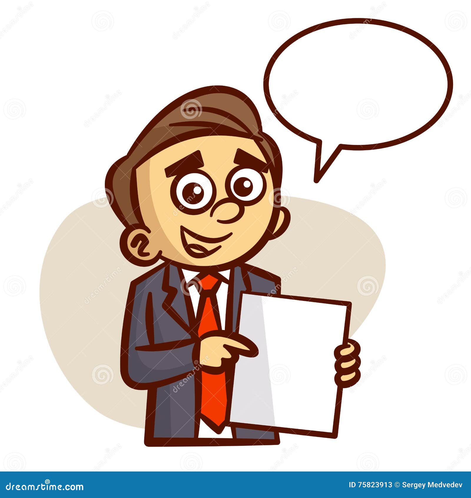 Businessman Holding Document Stock Vector - Illustration of interview ...