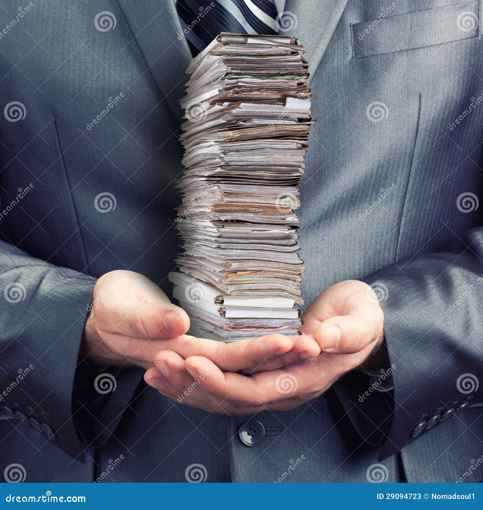 Businessman Holding Documents Stock Image - Image of documents, folders ...