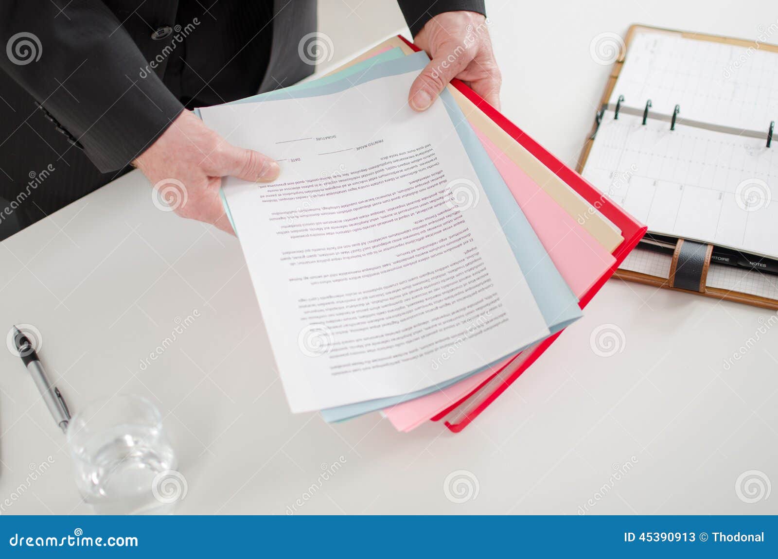 Businessman Holding Documents Stock Image - Image of papers, stack ...