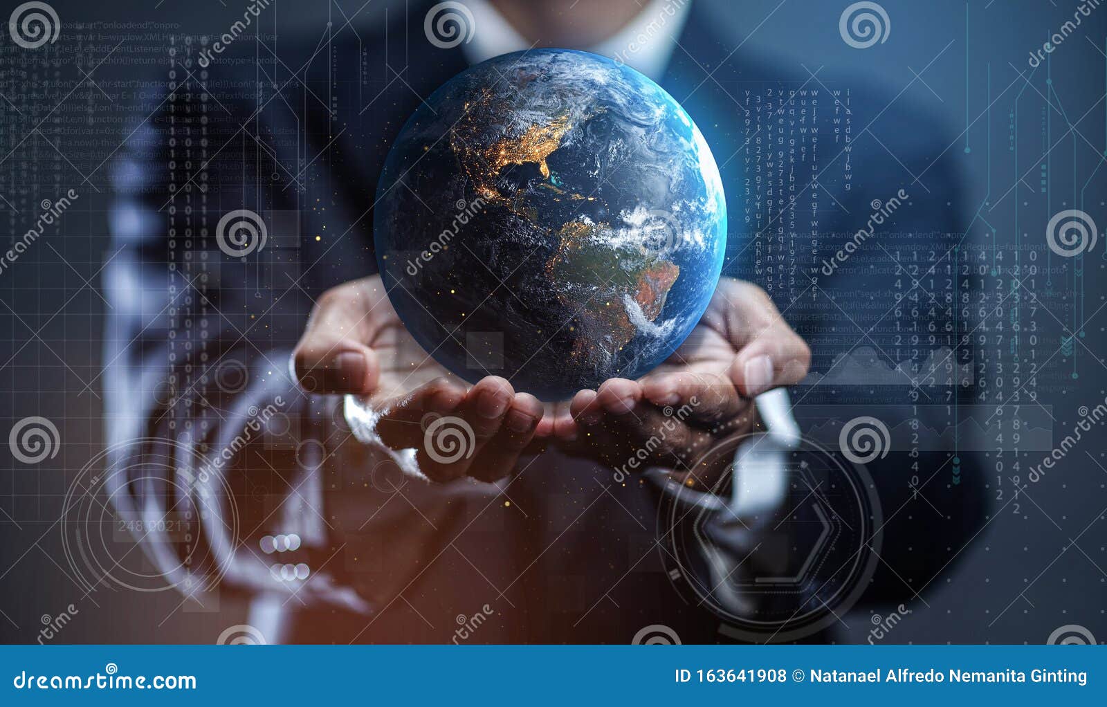 Businessman Holding Earth. Globalization in Business Concept Stock ...