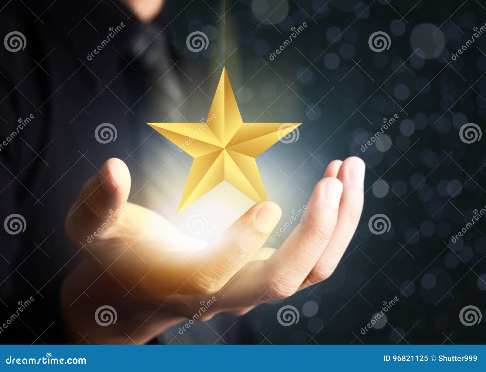 Businessman Holding Excellence Star Stock Image - Image of good ...