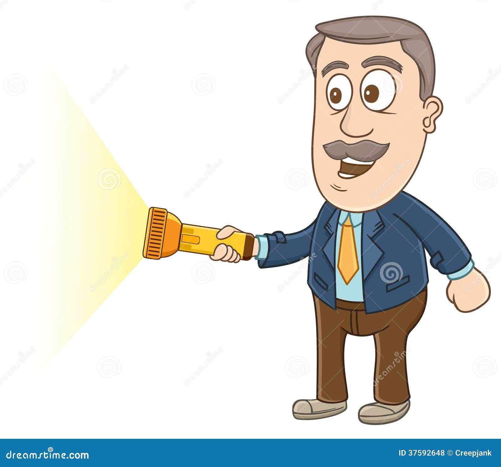 Businessman - Holding Flashlight Stock Illustration - Illustration of ...