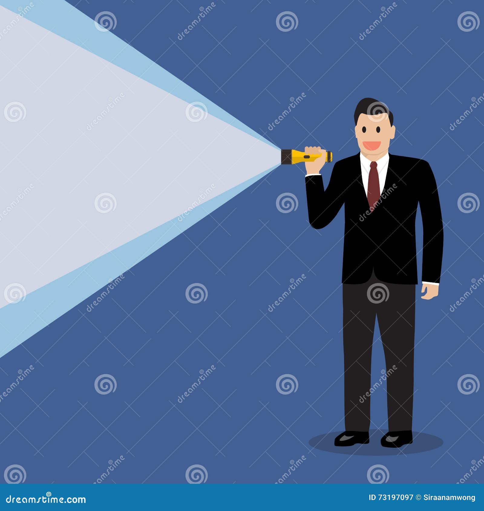 Businessman Holding Flashlight Stock Vector - Illustration of manager ...