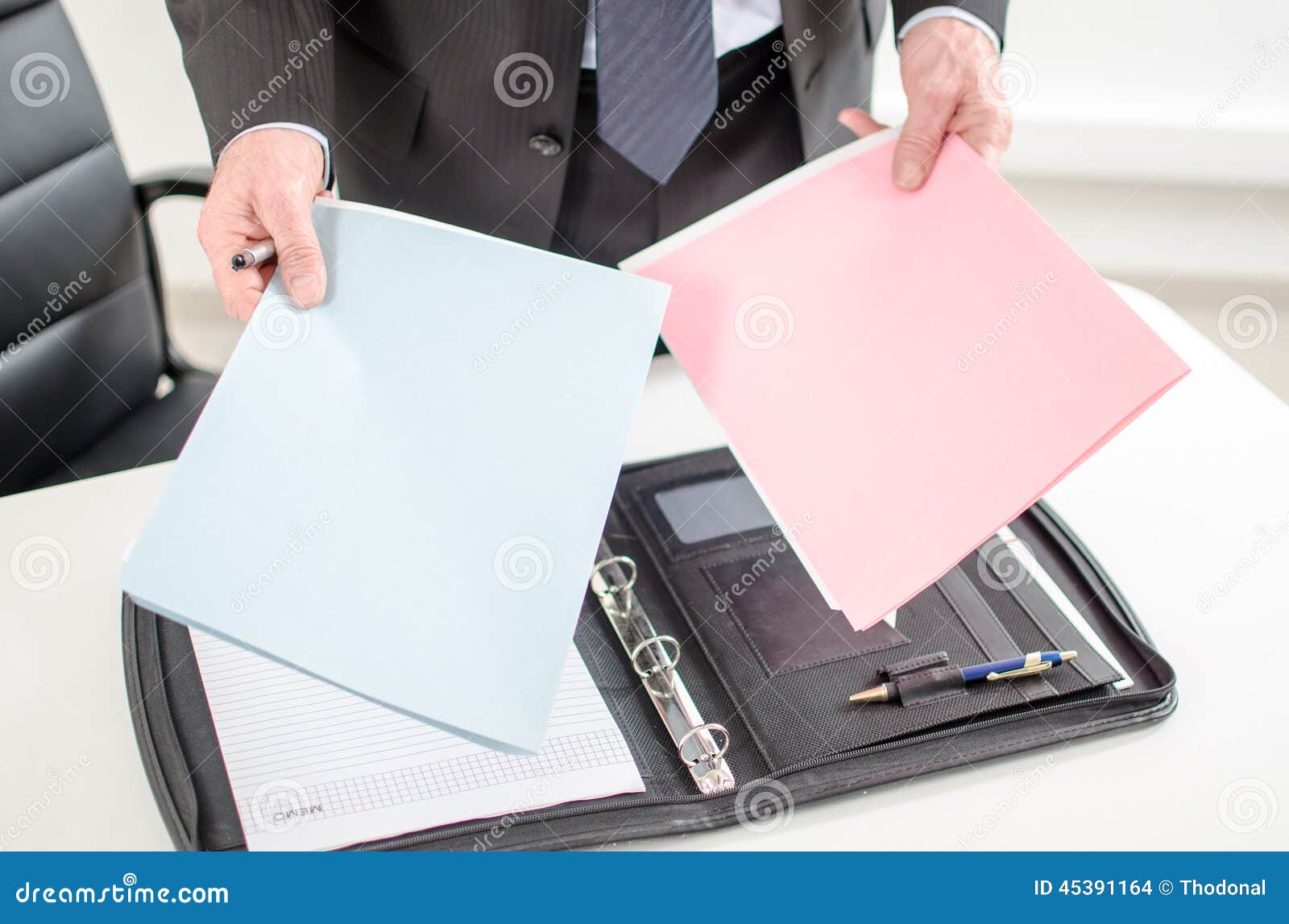 Businessman Holding Folders in His Hands Stock Photo - Image of deliver ...