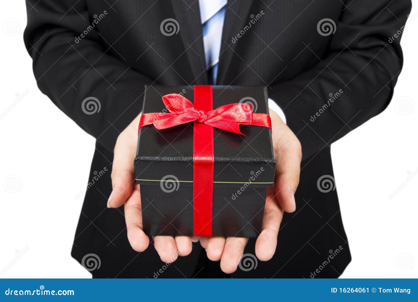 Businessman holding a gift stock image. Image of connection - 16264061