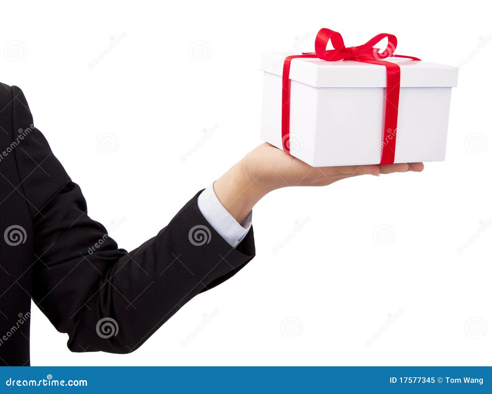 Businessman holding a gift stock image. Image of wrapped - 17577345
