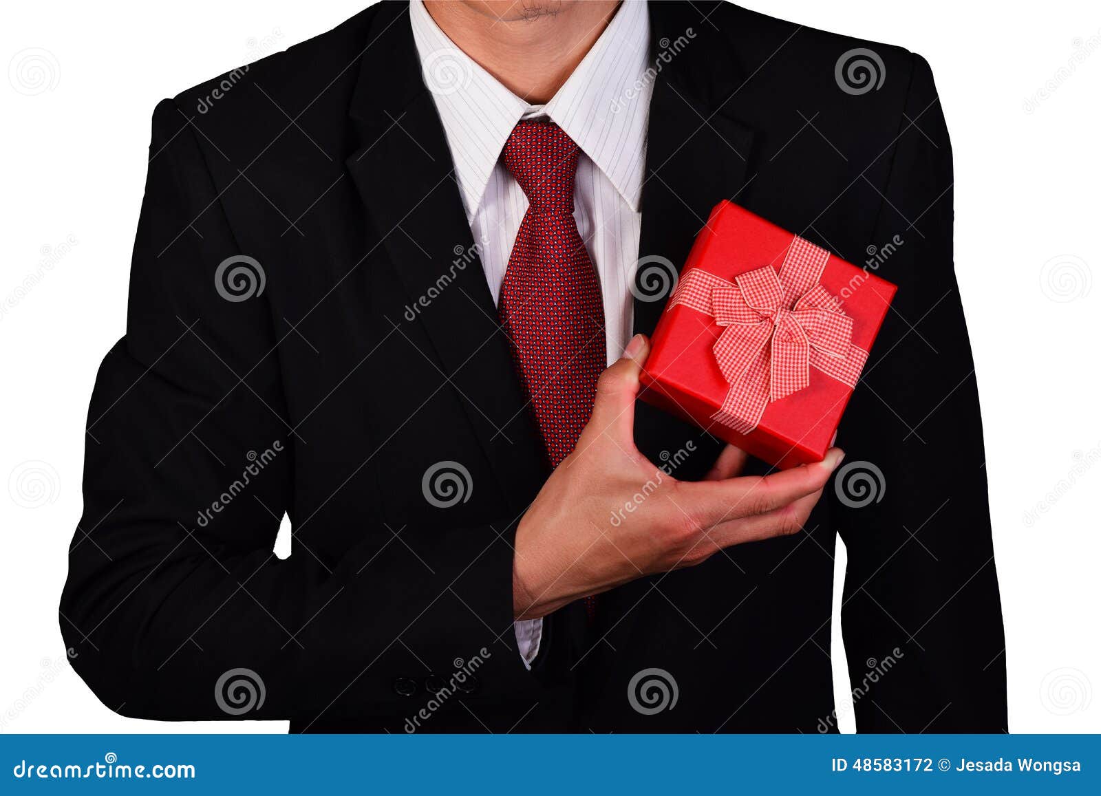 Businessman Holding a Gift Box Isolated Stock Photo - Image of concept ...