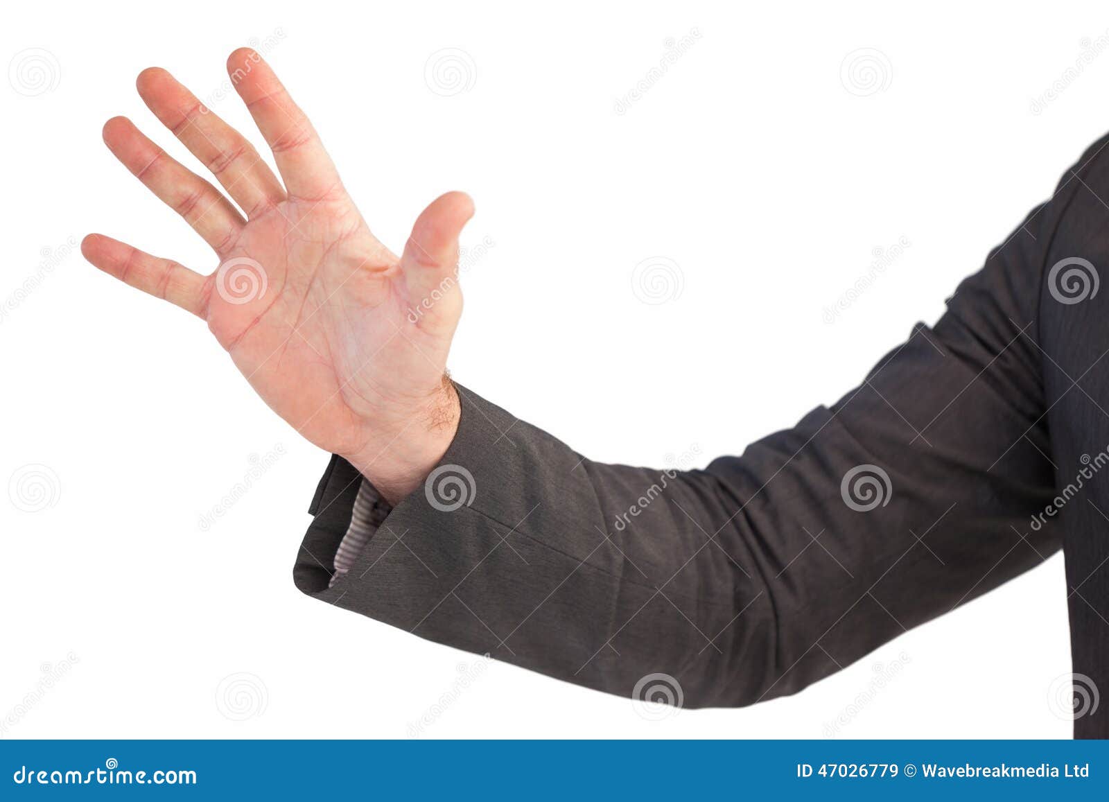 Businessman Holding Hand Out in Presentation Stock Image - Image of ...