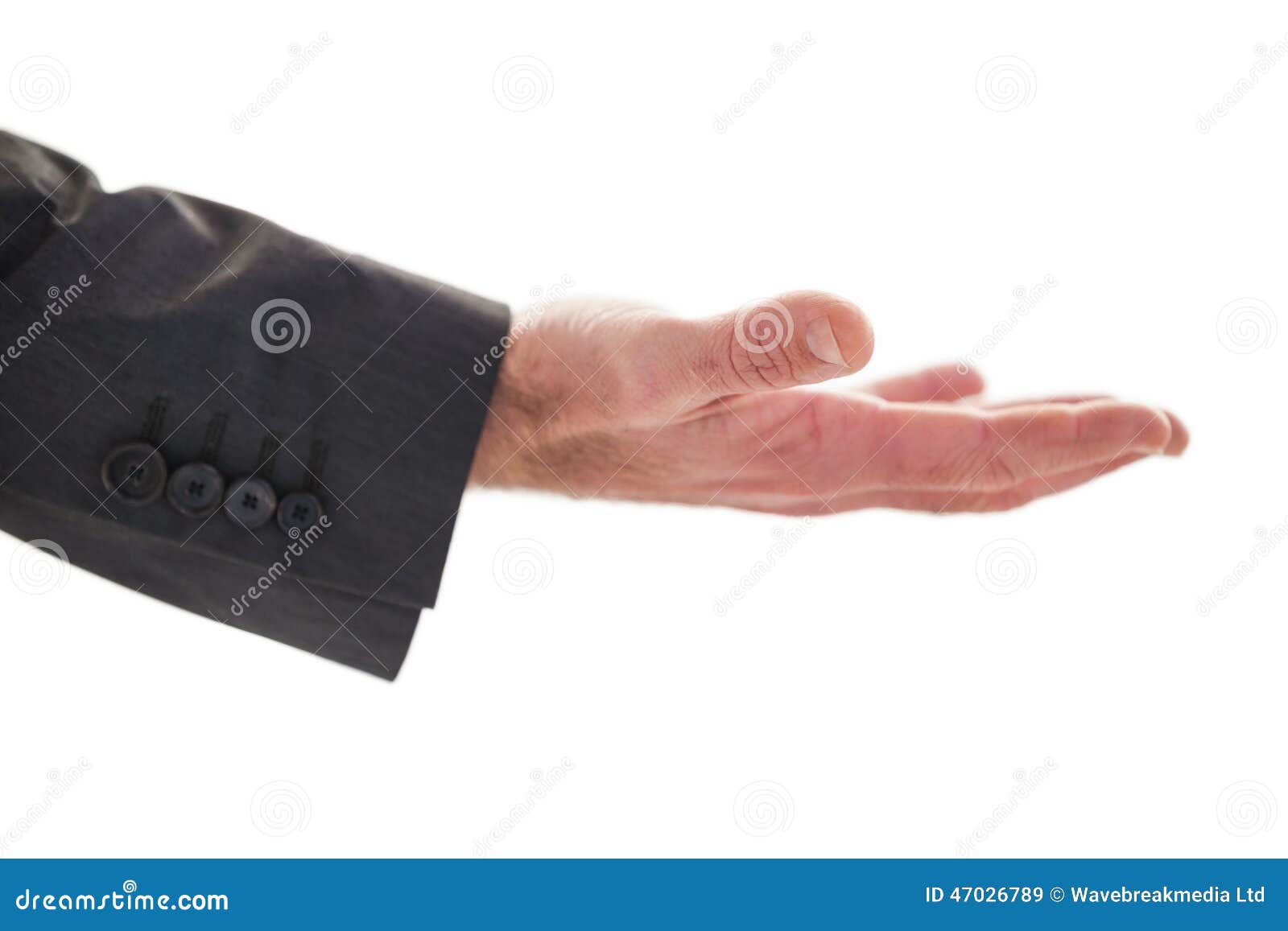Businessman Holding Hand Out in Presentation Stock Image - Image of ...