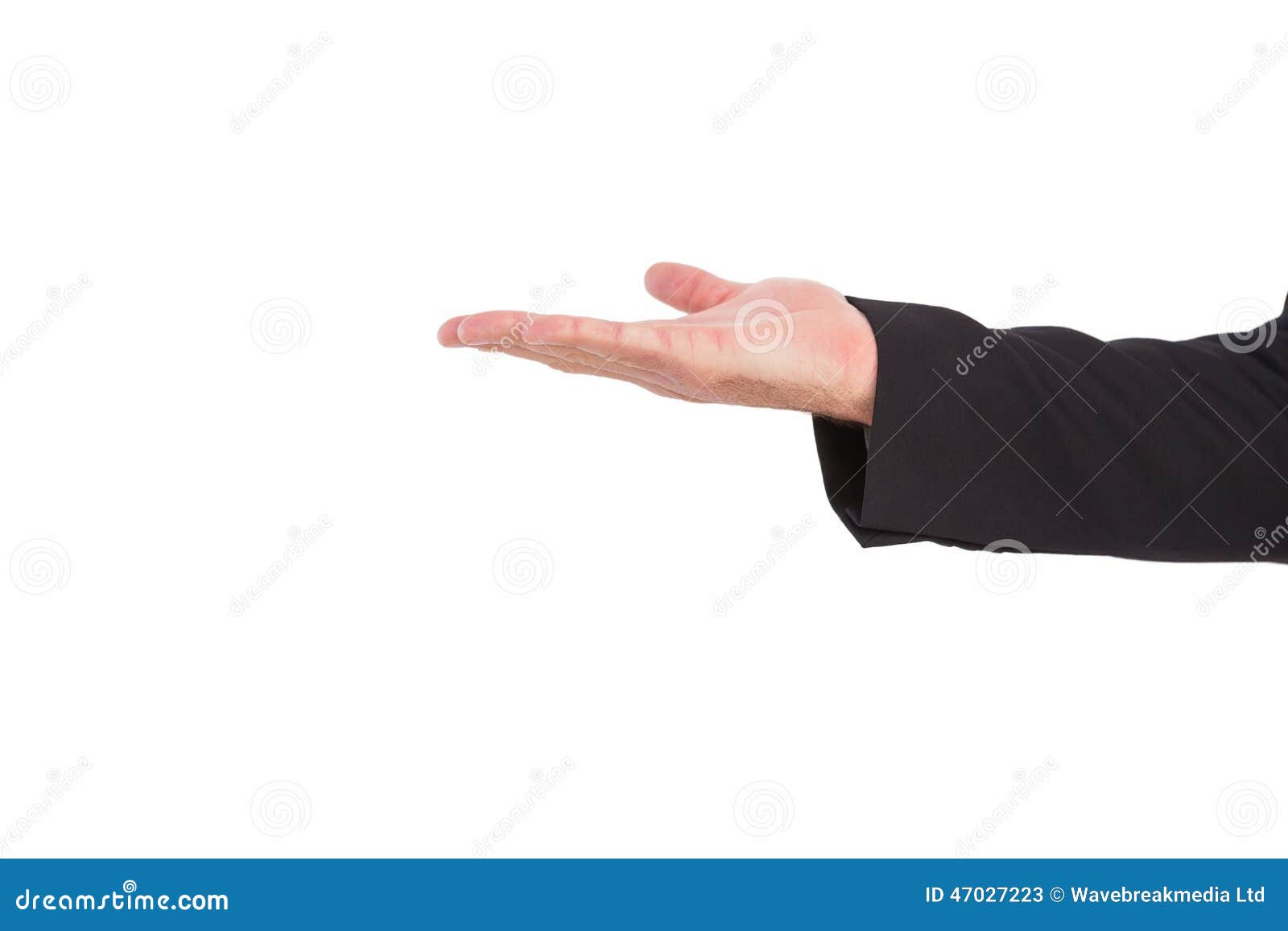 Businessman Holding Hand Out in Presentation Stock Image - Image of ...