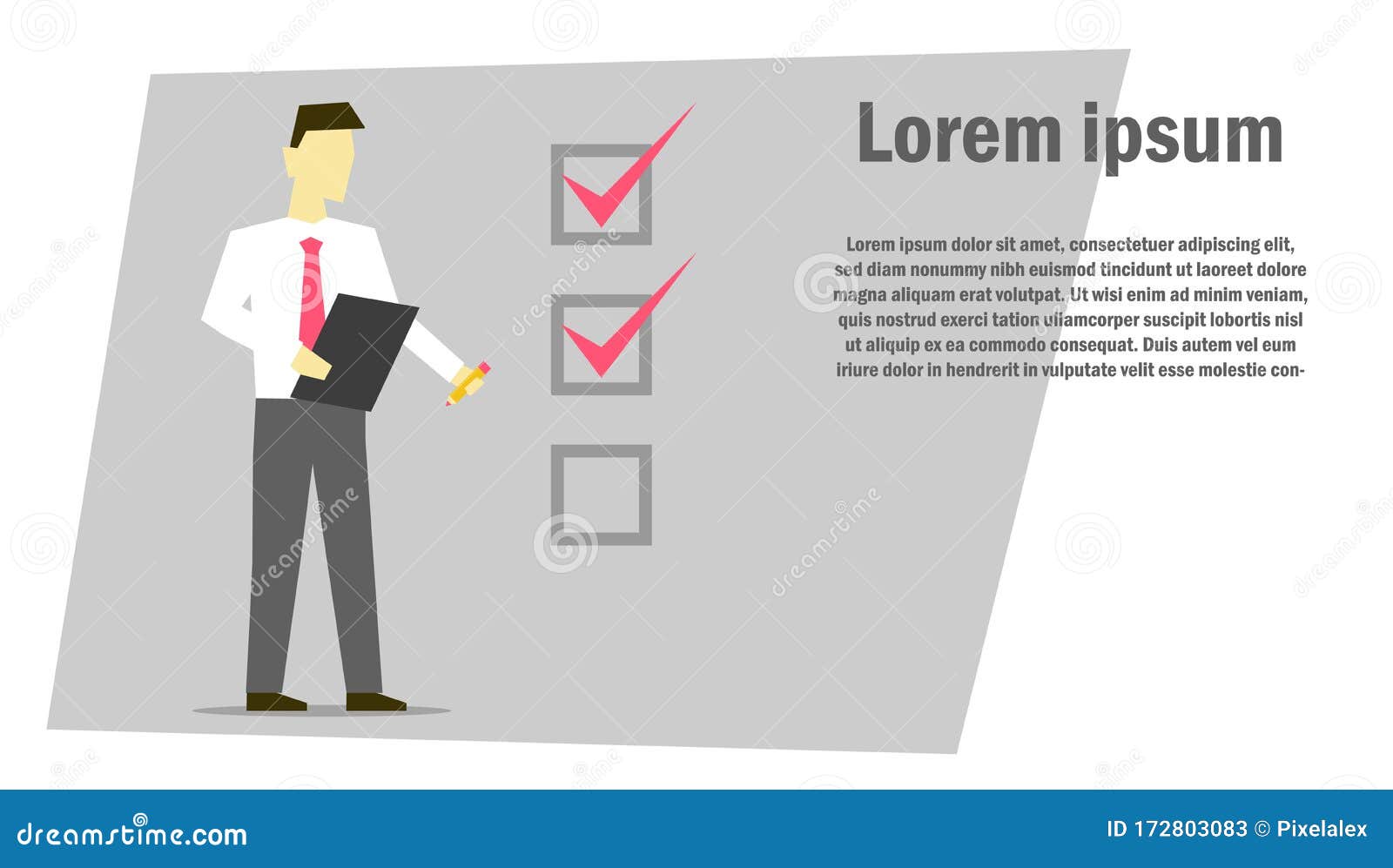 Businessman Holding in Hands Clipboard with Checklist Stock Vector ...