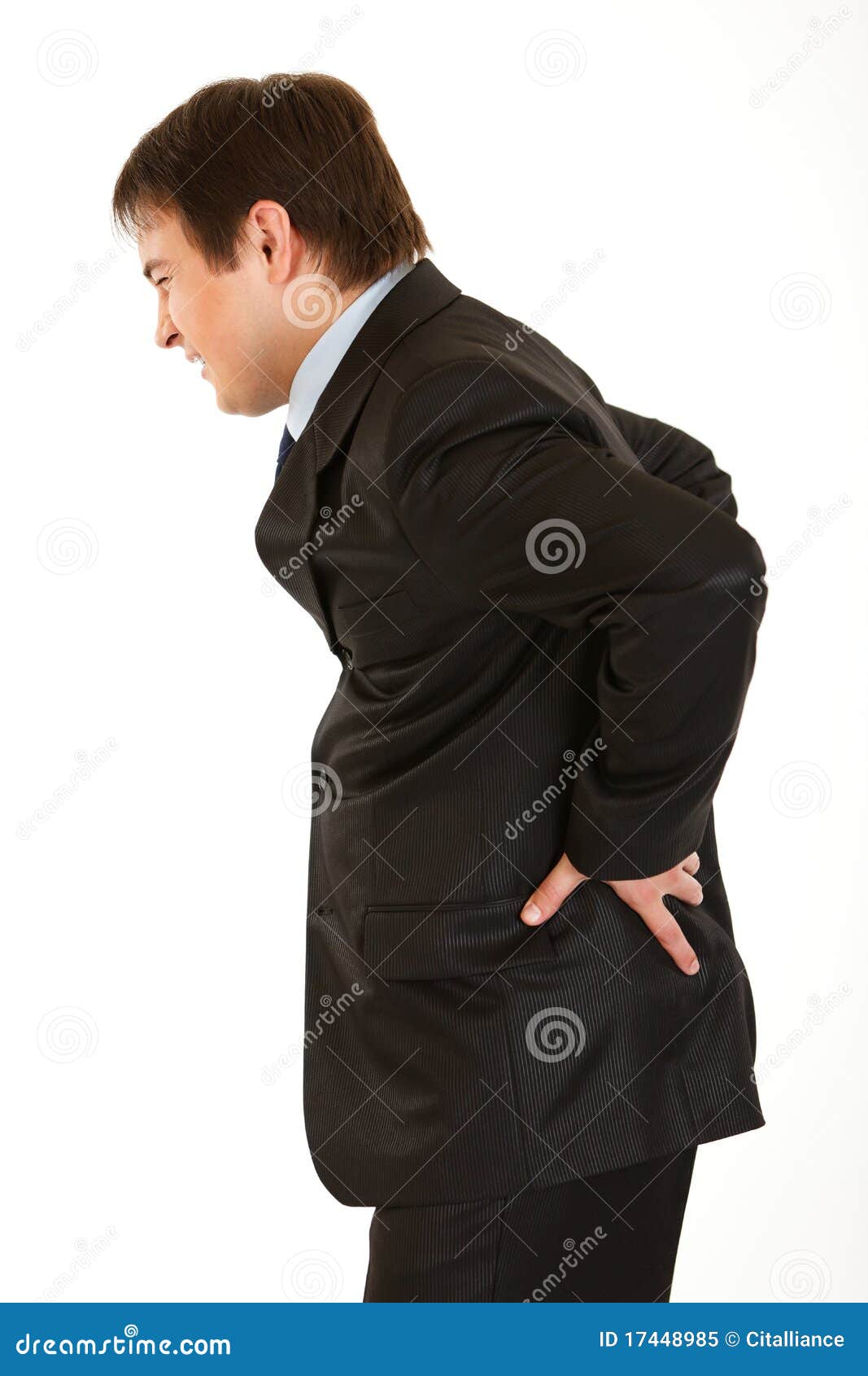 Businessman Holding His Hand at His Aching Back Stock Image - Image of ...