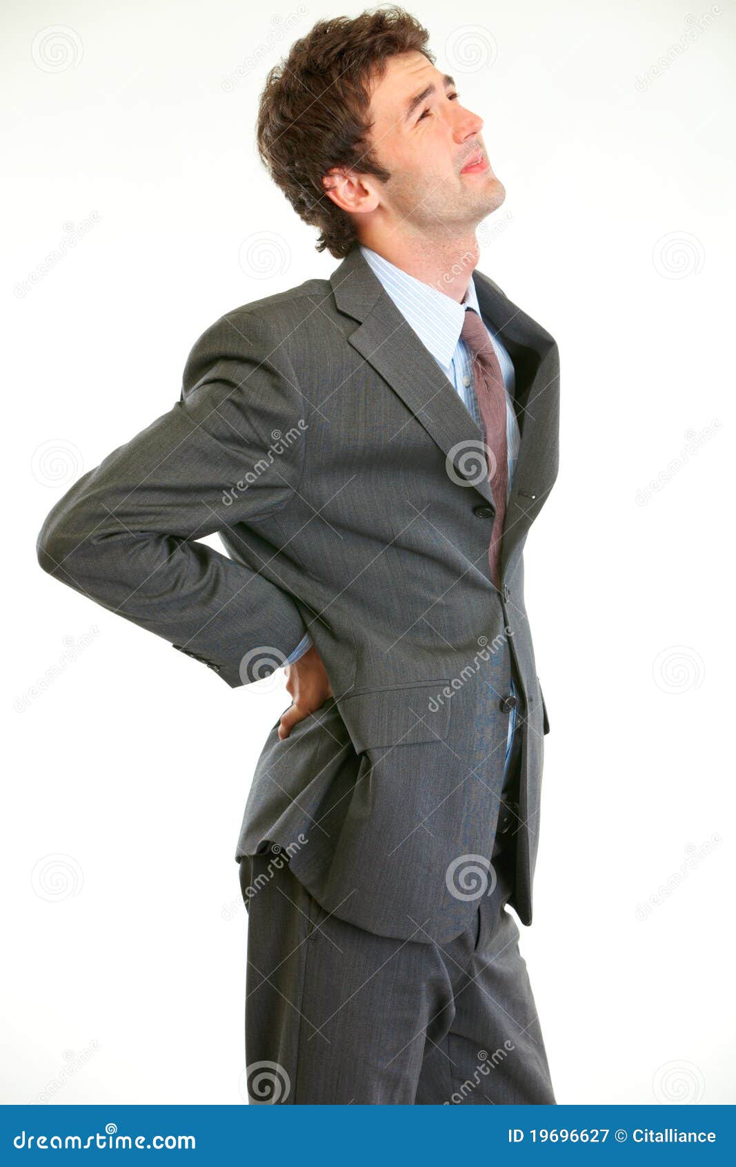 Businessman Holding His Hand at His Aching Back Stock Image - Image of ...