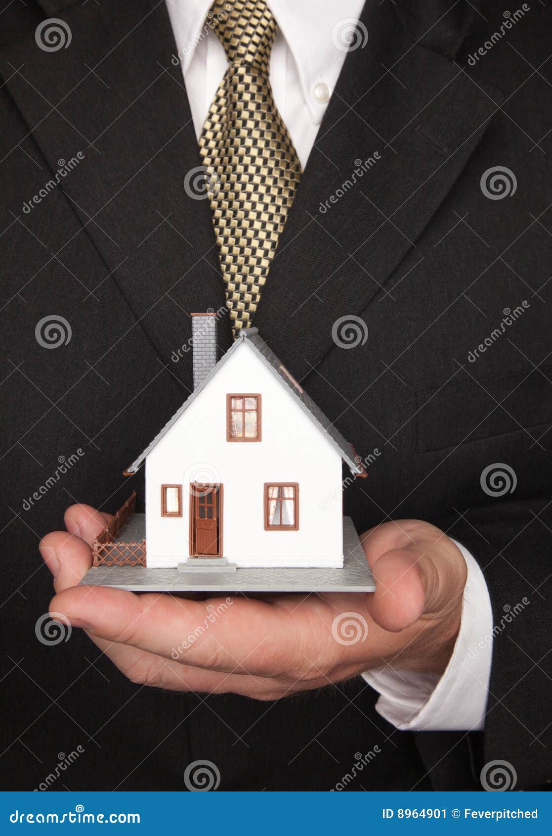 Businessman Holding House stock image. Image of hand, human - 8964901
