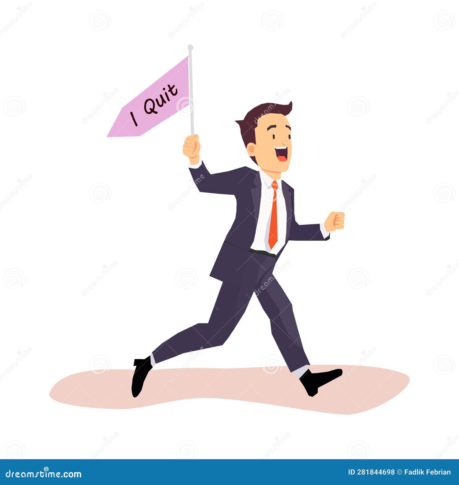 A Businessman Holding I Quit Sign Vector Illustration Stock Vector ...