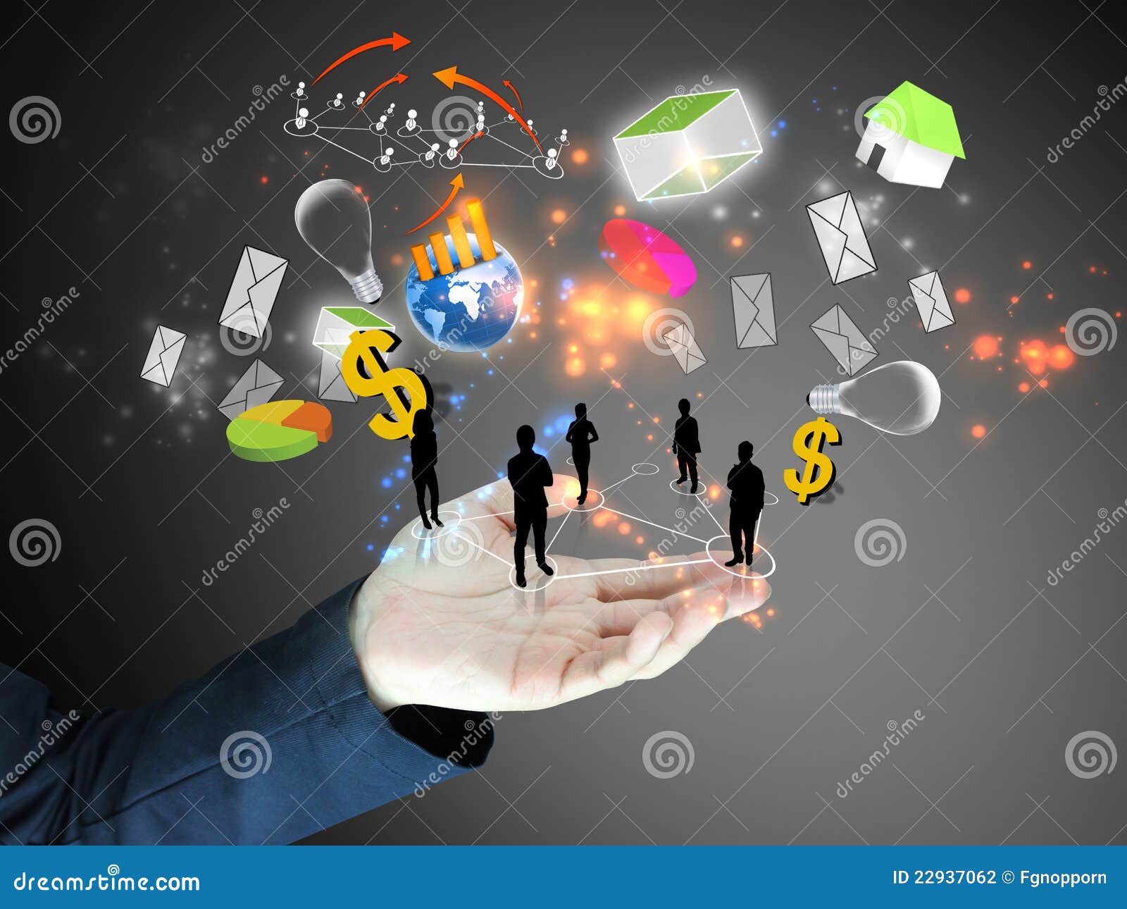 Businessman holding ideas stock photo. Image of future - 22937062