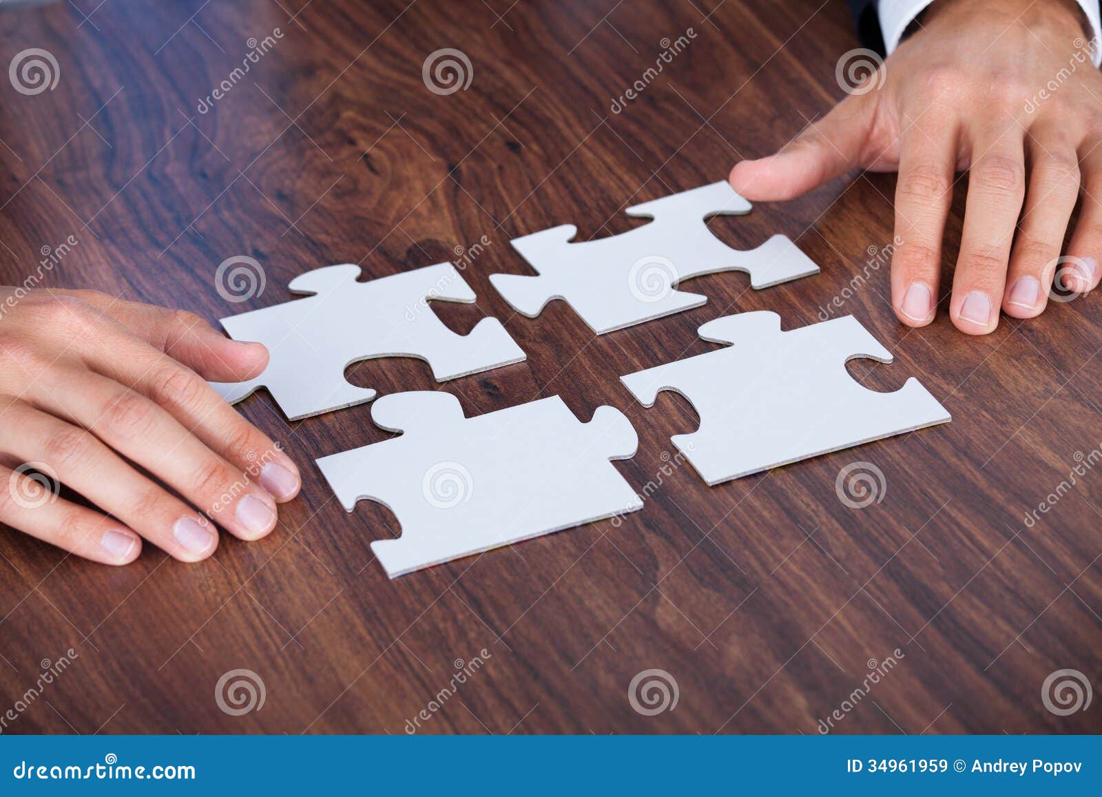Completing Jigsaw Puzzle With PAPER Text Stock Photo | CartoonDealer ...