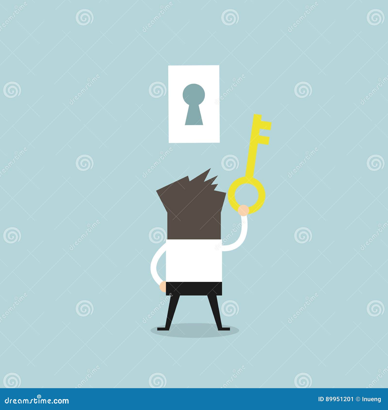 Businessman Holding Key To Success. Stock Vector - Illustration of ...