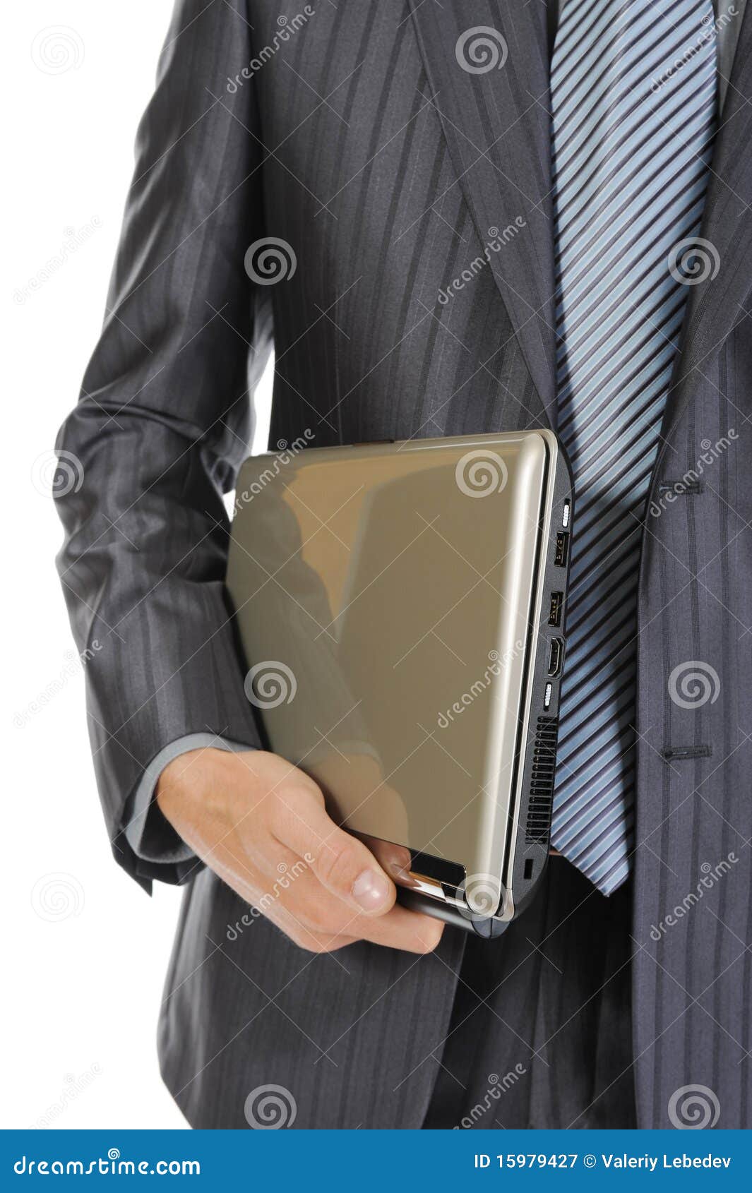 Businessman holding laptop stock image. Image of human - 15979427