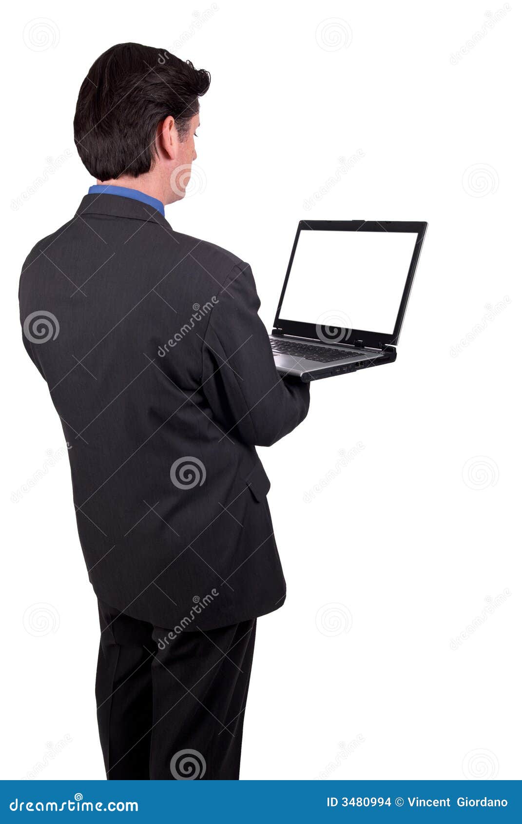 Businessman Holding a Laptop Stock Photo - Image of laptop, commercial ...