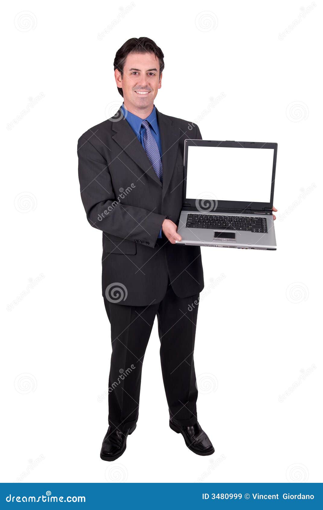 Businessman Holding a Laptop Stock Image - Image of corporate, computer ...