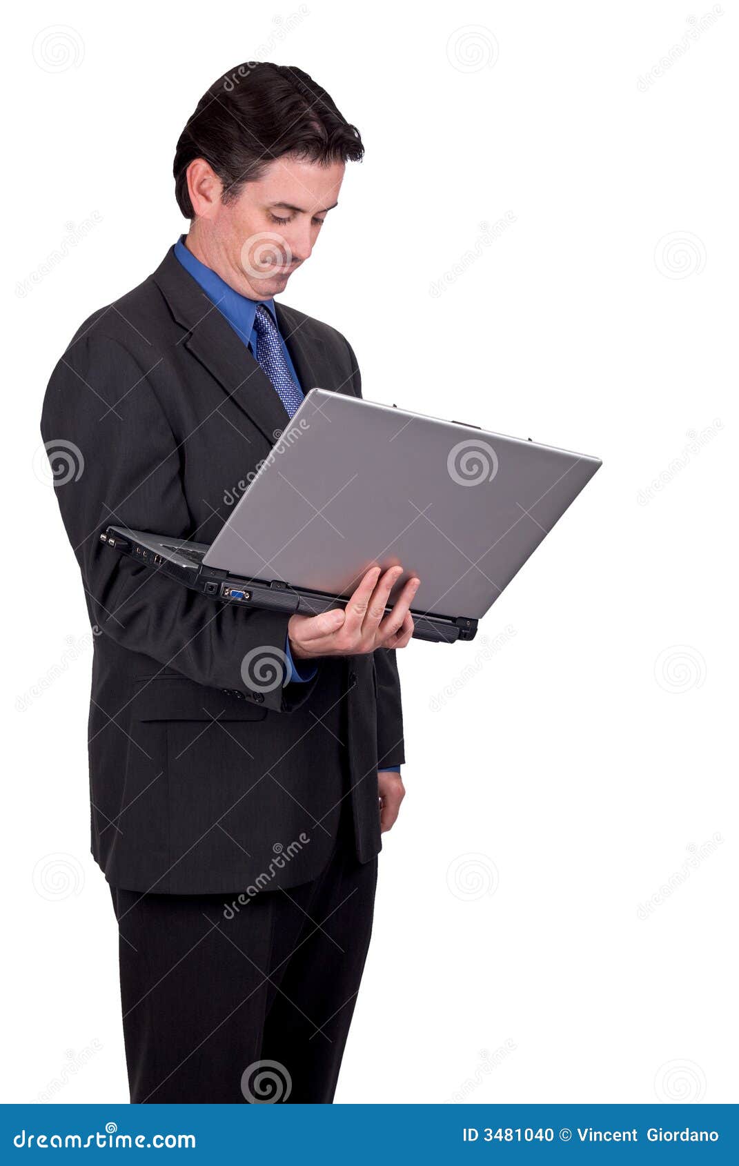 Businessman Holding a Laptop Stock Photo - Image of person ...