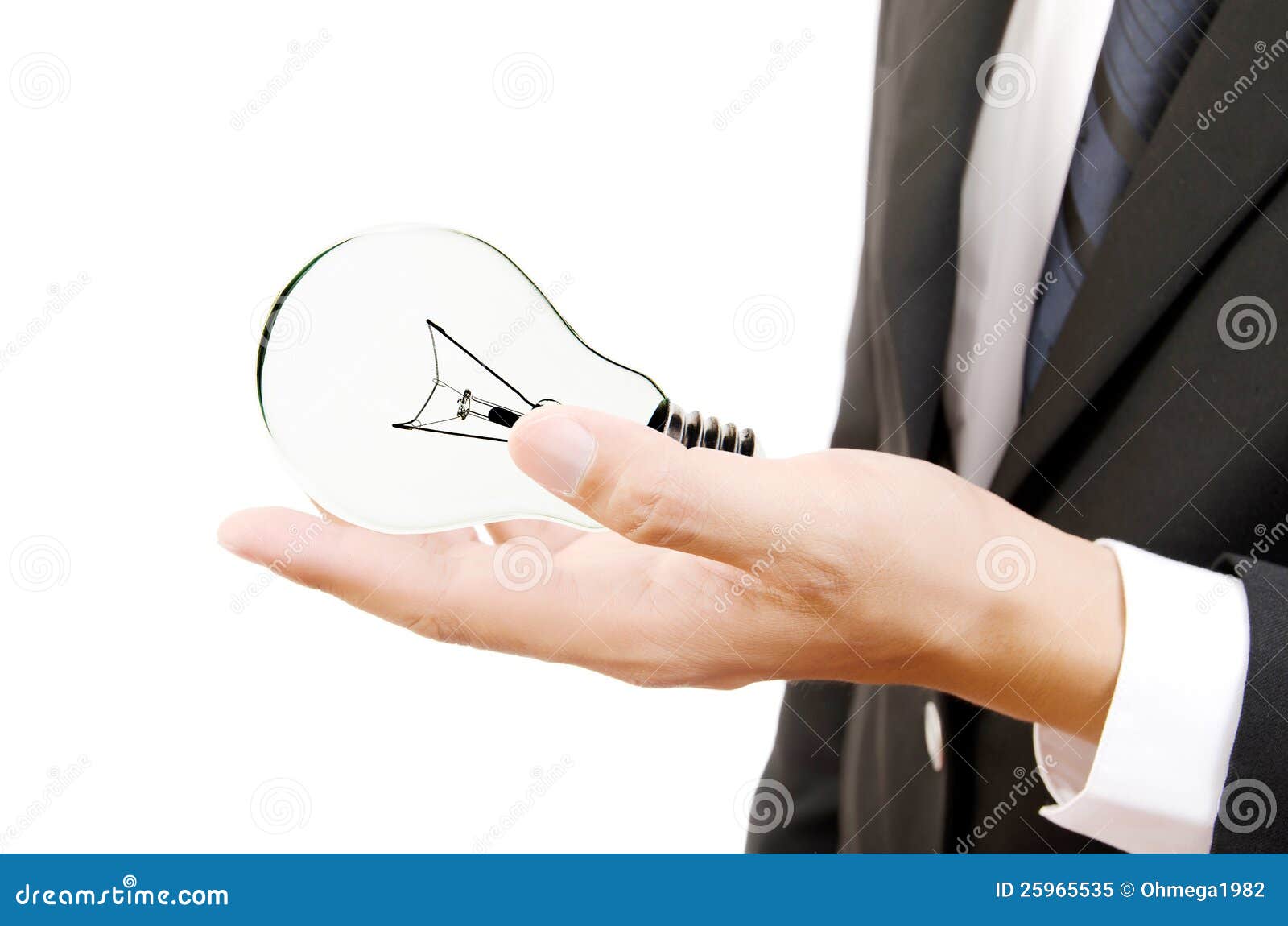 Businessman Holding Light Bulb. Stock Image - Image of icon, concept ...