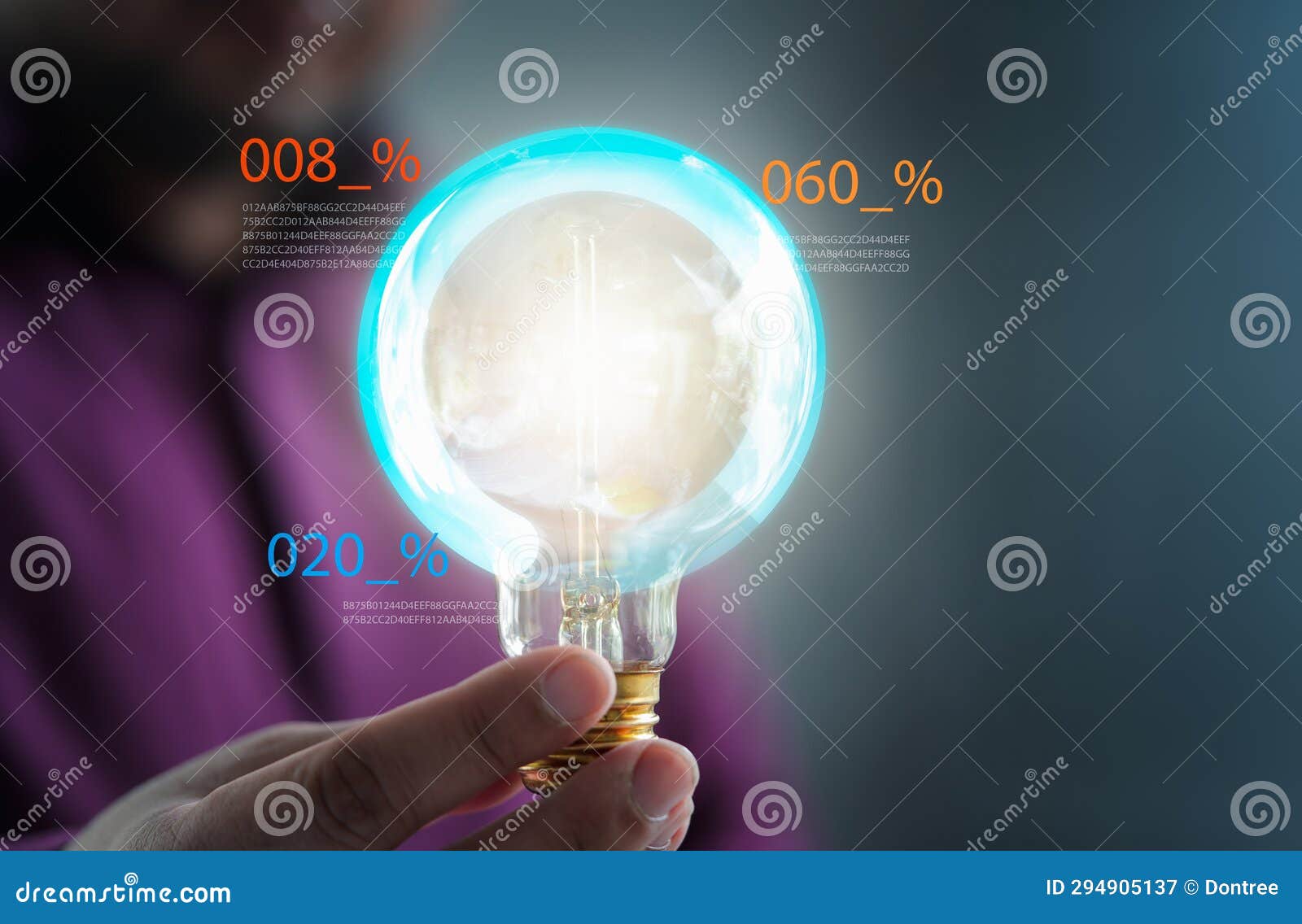 Businessman Holding Light Bulbs and Timeline Virtual Interface. Time ...