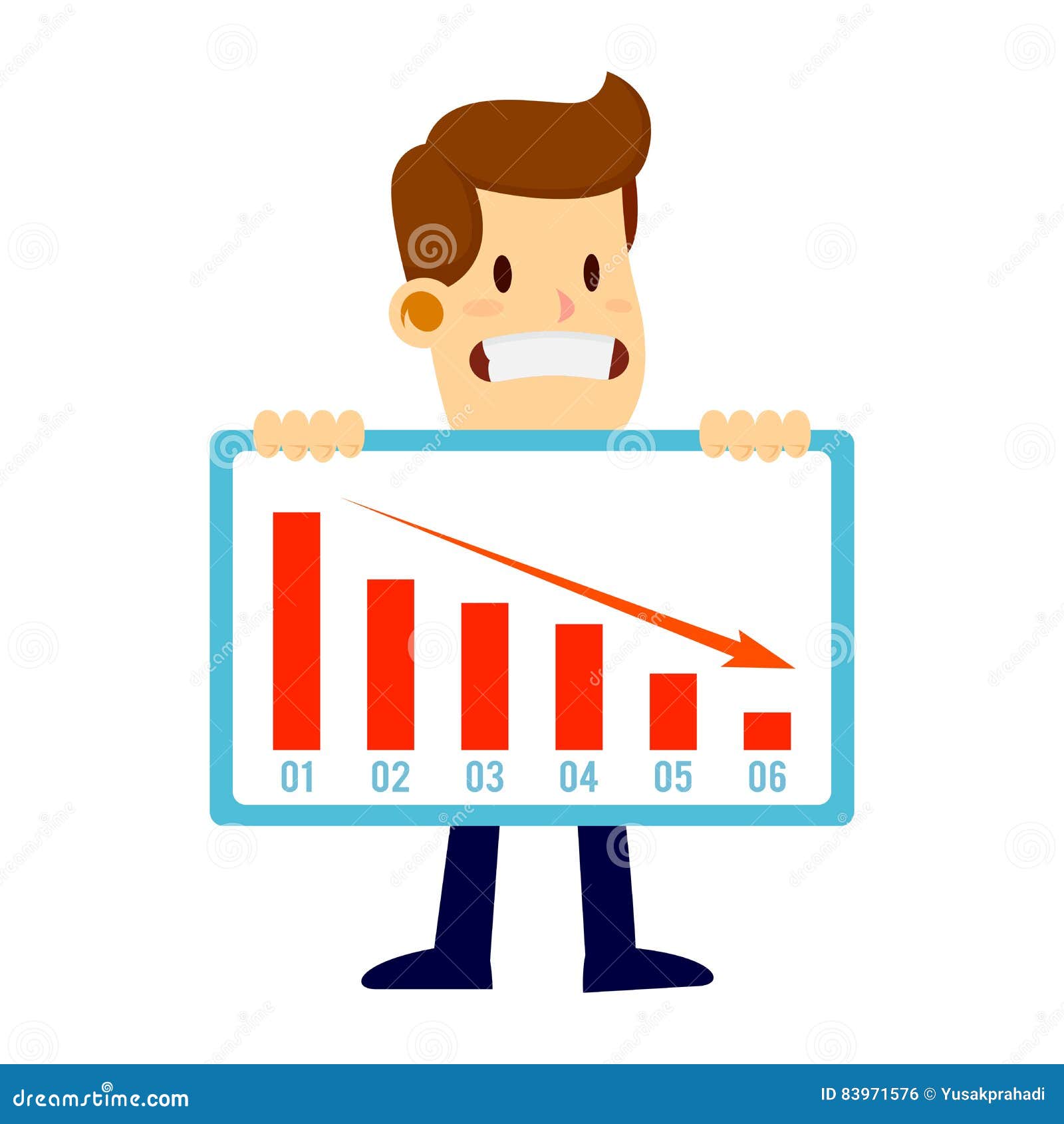 Businessman Holding Loss Sales Chart, Failure Concept Stock Vector ...
