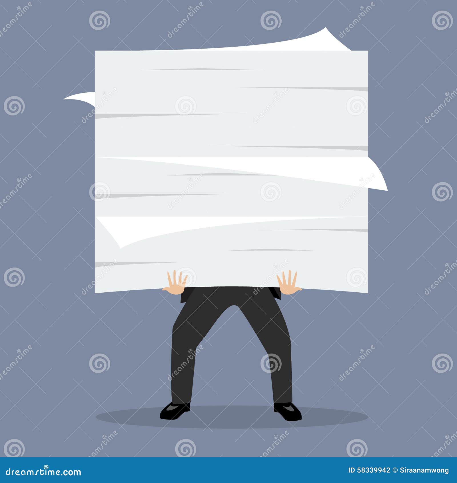 Businessman Holding a Lot of Documents Stock Vector - Illustration of ...