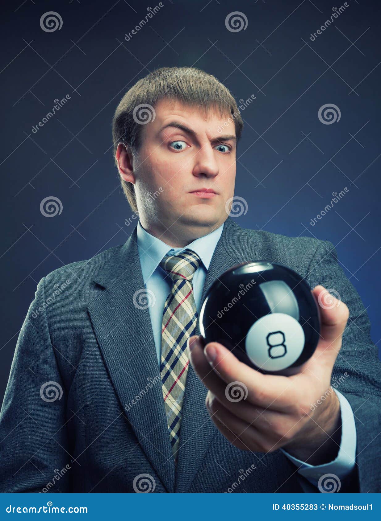 Businessman Holding Magic Ball in His Hand Stock Image - Image of ...