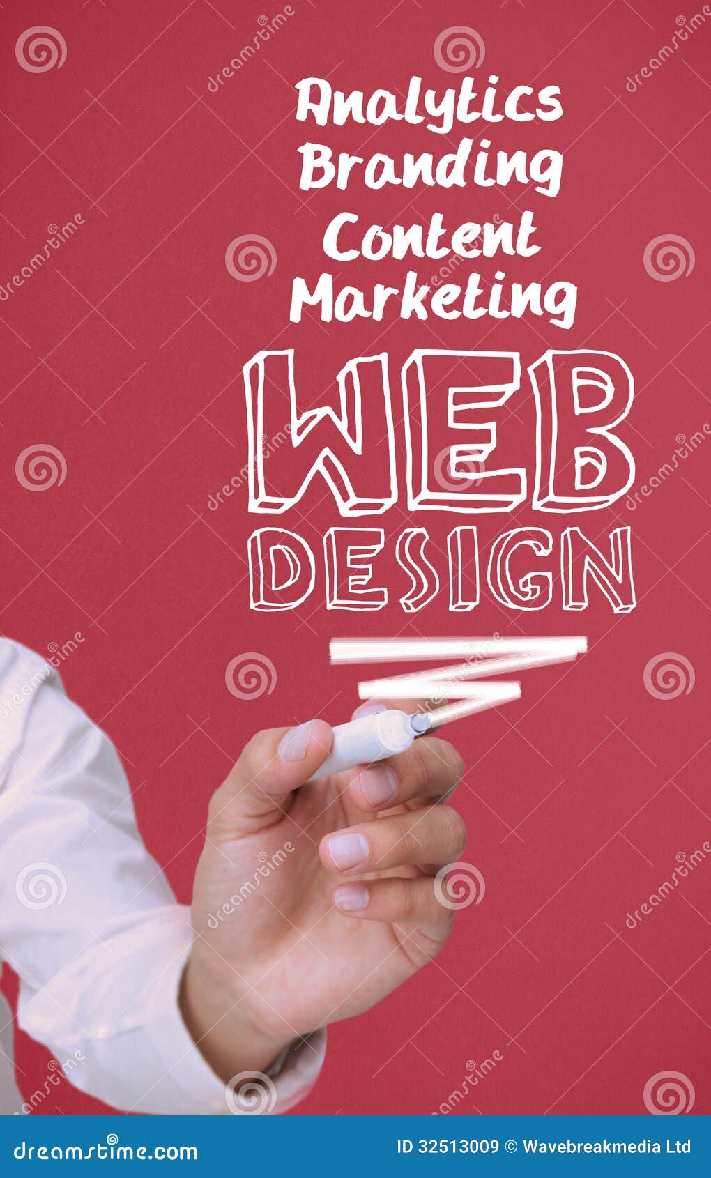 Businessman Holding a Marker and Writing Web Design Stock Image - Image ...