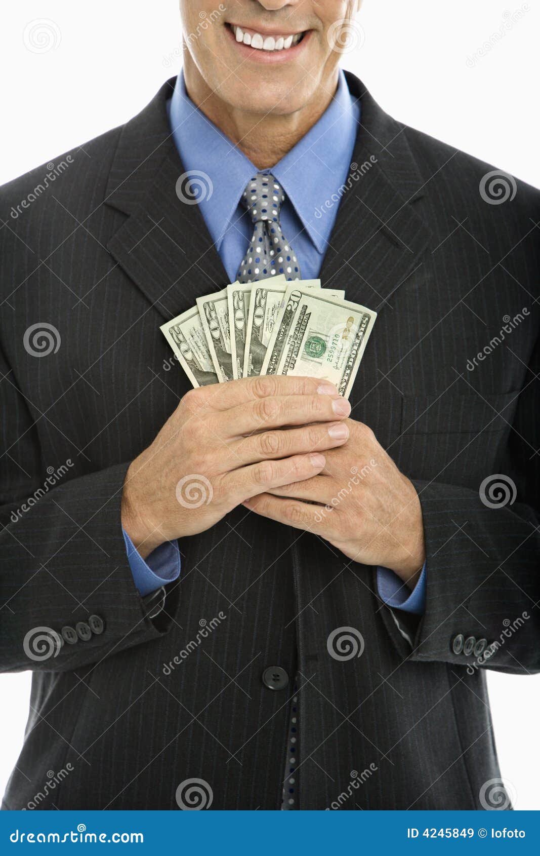 Businessman holding money. stock image. Image of business - 4245849