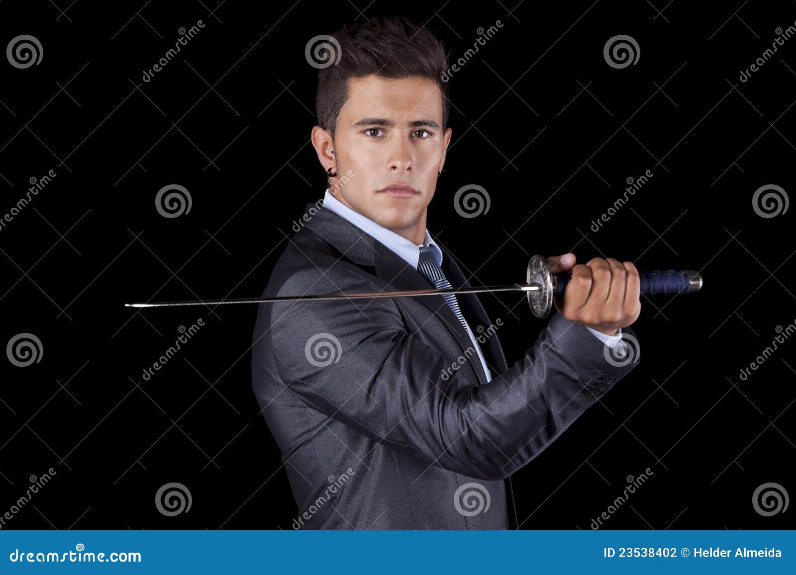 Businessman Holding a Ninja Sword Stock Photo - Image of danger, active ...