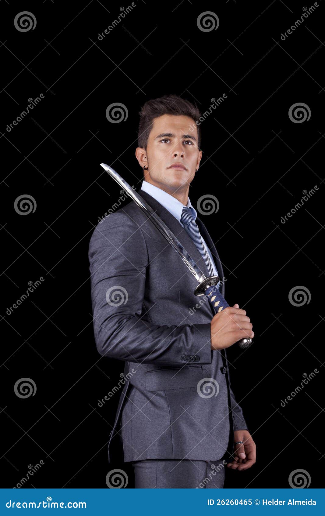 Businessman Holding a Ninja Sword Stock Image - Image of active ...
