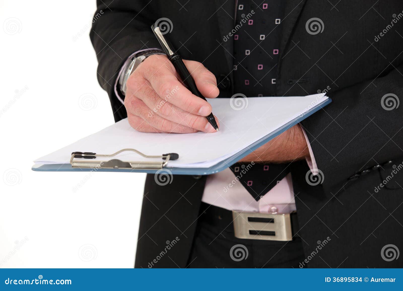 Businessman Holding a Notepad Stock Photo - Image of fashion, male ...