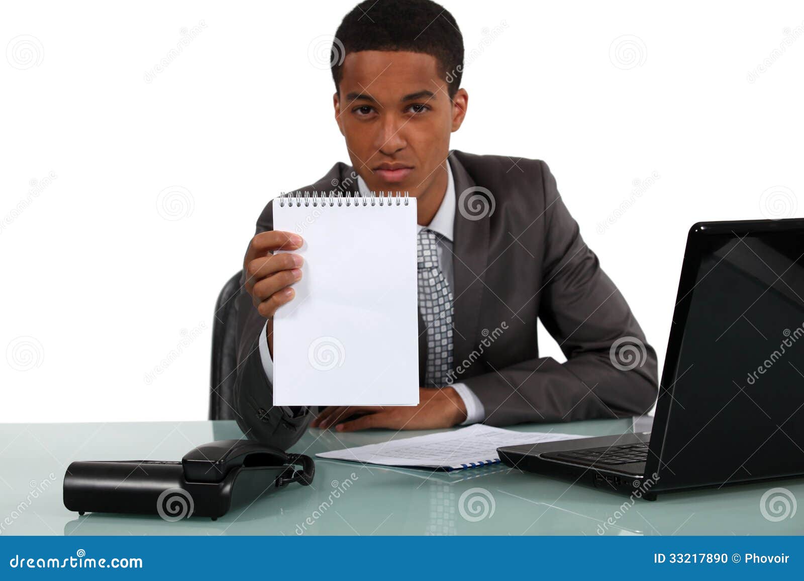 Businessman Holding a Notepad Stock Photo - Image of office, learning ...